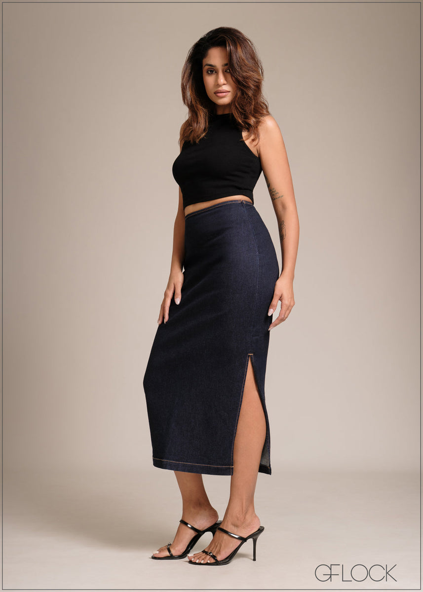 Denim Mermaid Skirt - 241225D – GFlock Global