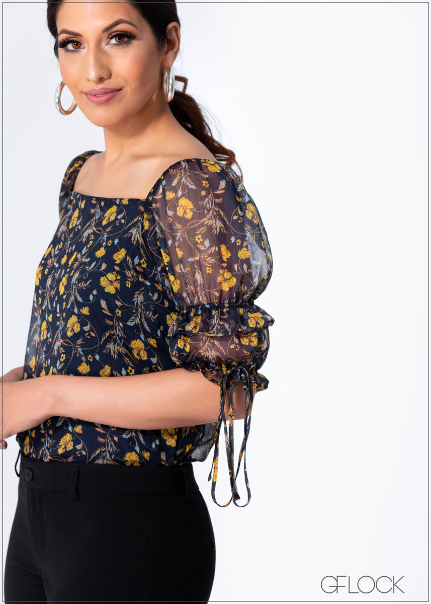 Puff Sleeve Detailed Top – GFlock Global